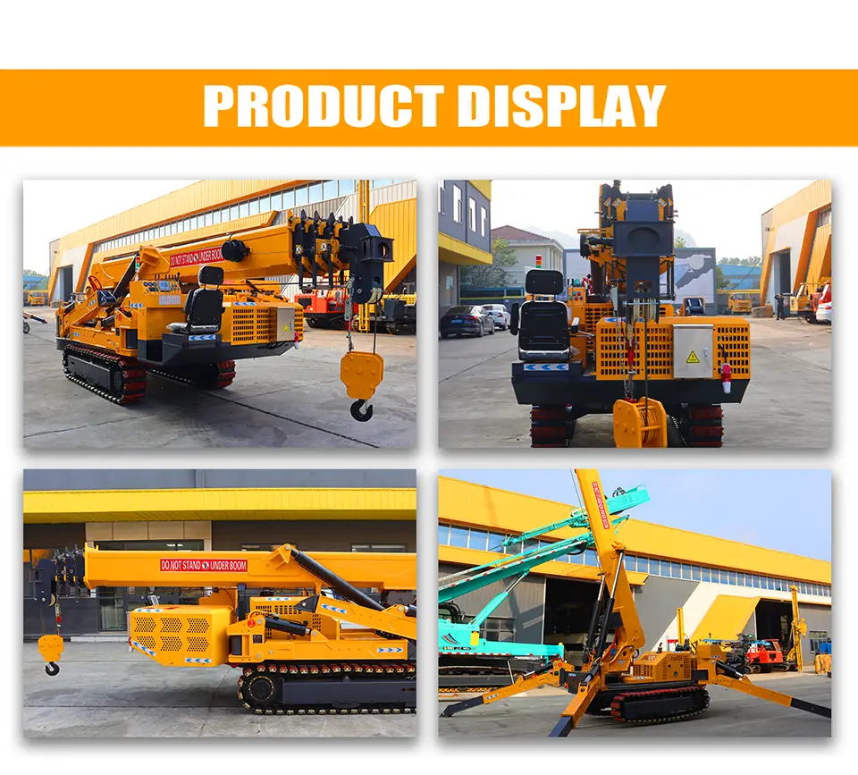 Remote-Controlled Crawler Crane or Lattice Boom 10ton Spider Crane ...