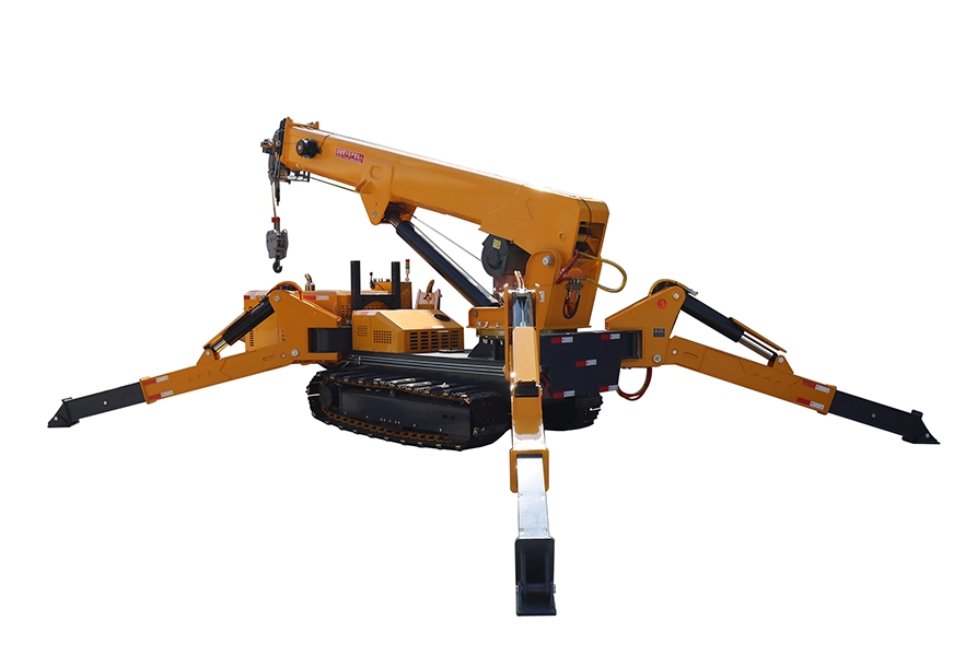 12 ton hydraulic spider crane wireless remote control narrow space ...